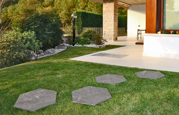 Granitkeramik stegsten hexagon granit gråmelerad | Handla hos Flisby